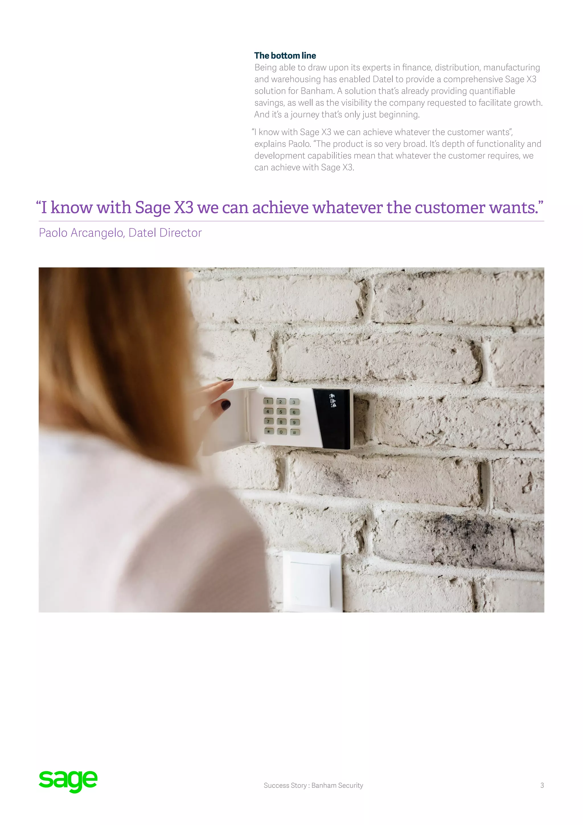 Banham Security - Connecting Sage X3 to Sage CRM | PDF | Business ...