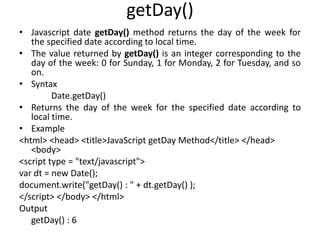 Date object.pptx date and object v | PPTX