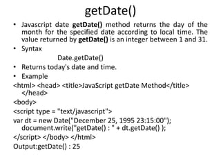 Date object.pptx date and object v | PPTX