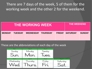 Dates and days presentation | PPTX