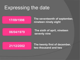 Dates and days presentation | PPTX