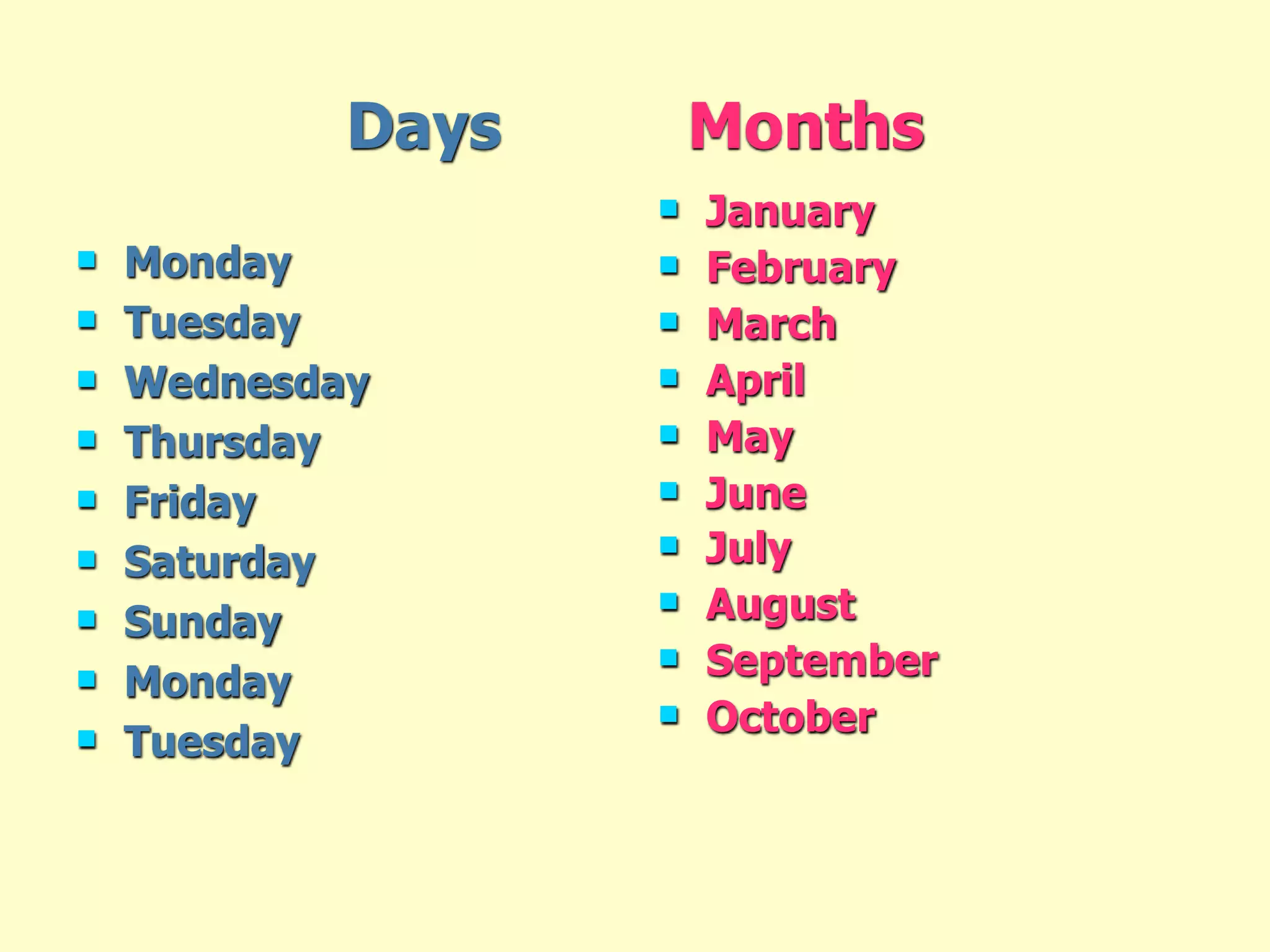 Dates and ordinal numbers | KEY