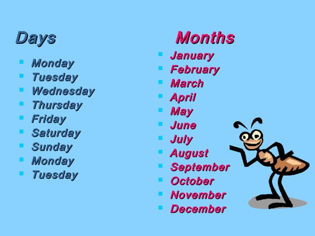 Dates and ordinal numbers | PPT