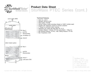 SunMaxx Datasheet Submittal - StorMaxx Solar Hot Water Tanks | PDF
