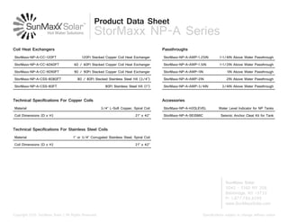 SunMaxx Datasheet Submittal - StorMaxx Solar Hot Water Tanks | PDF