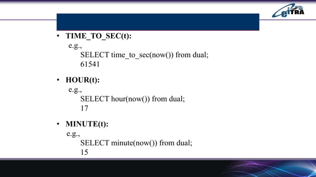 Date time function in Database | PPTX