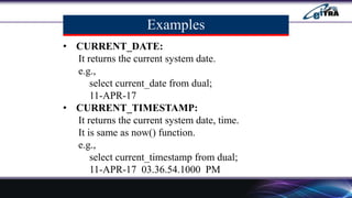 Date time function in Database | PPTX
