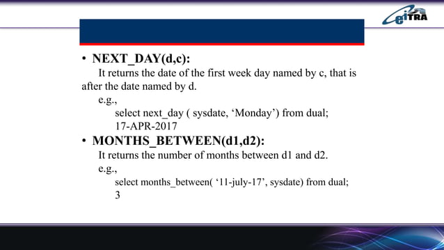 Date Time Function In Database Ppt