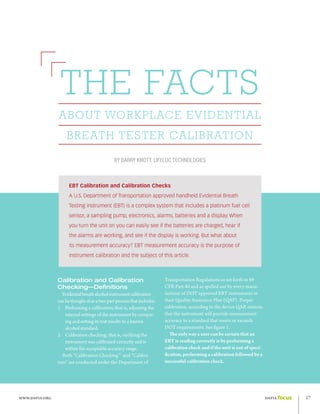 The Facts about Workplace Evidential Breathalyzer Calibration | PDF