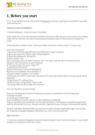Dating Pro Installation Instructions | PDF