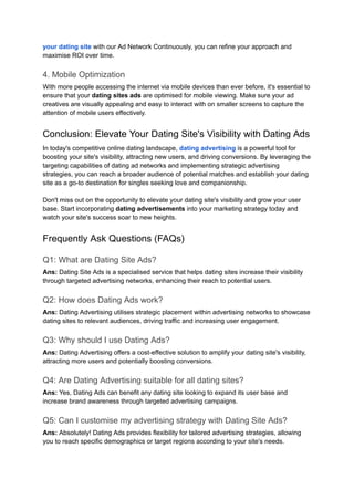 Dating Ads | Dating Advertising | Dating Site Ads | PDF