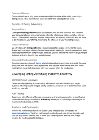 Dating Advertising: Get More Leads with Dating Ad Platform | PDF