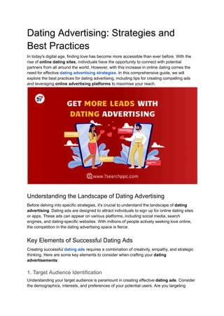 Dating Advertising: Strategies and Best Practices | PDF
