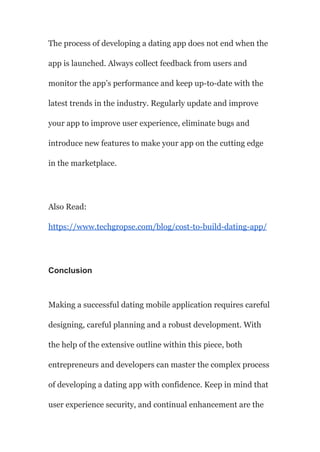 The Dating Mobile App Development Process | PDF