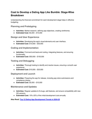 What Does It Take to Build a Bumble-Like App? A Cost Overview | PDF