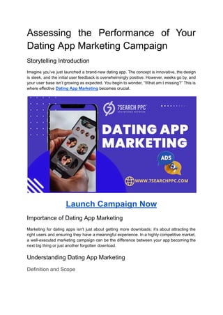 Dating App Marketing | Dating Ad Campaign | Ad network | PDF