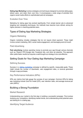 Dating App Marketing | Dating Ad Campaign | Ad network | PDF