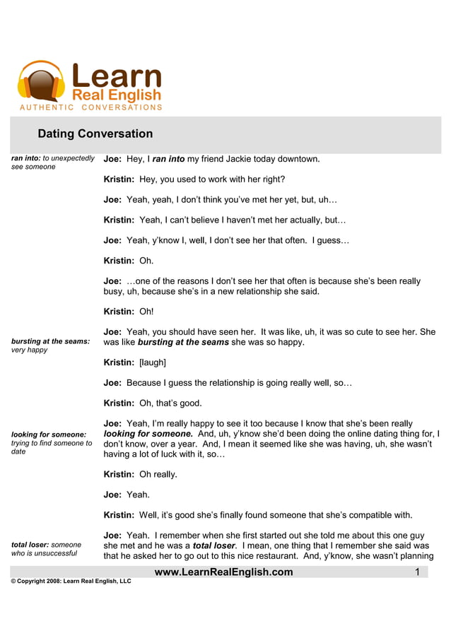 Dating conversation | PDF