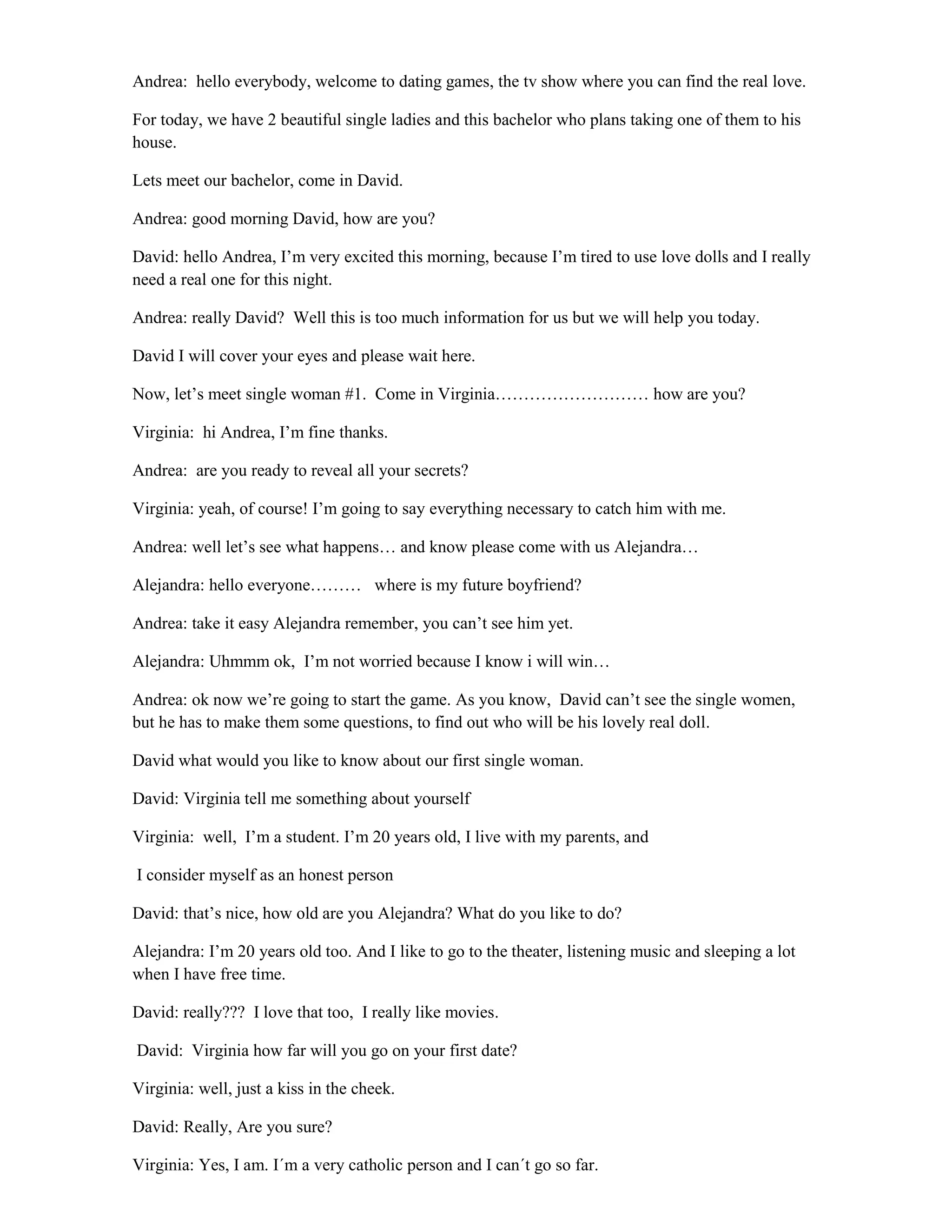 Role Play Dating Game / Juego de citas | PDF