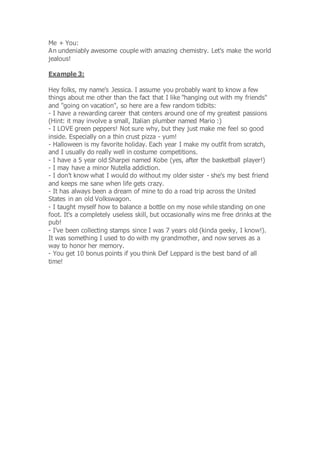 Dating profile examples | PDF