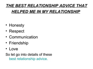 Dating relationship advice | PPT