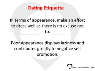 Dating tips for men - dating etiquette | PPTX