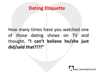 Dating tips for men - dating etiquette | PPTX