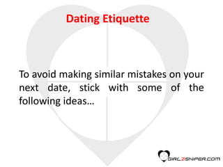 Dating tips for men - dating etiquette | PPTX