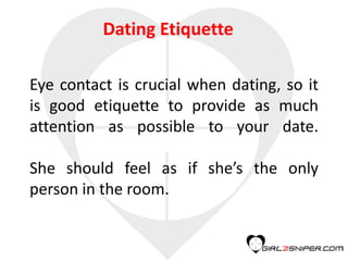 Dating tips for men - dating etiquette | PPTX