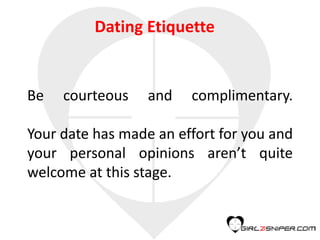 Dating tips for men - dating etiquette | PPTX
