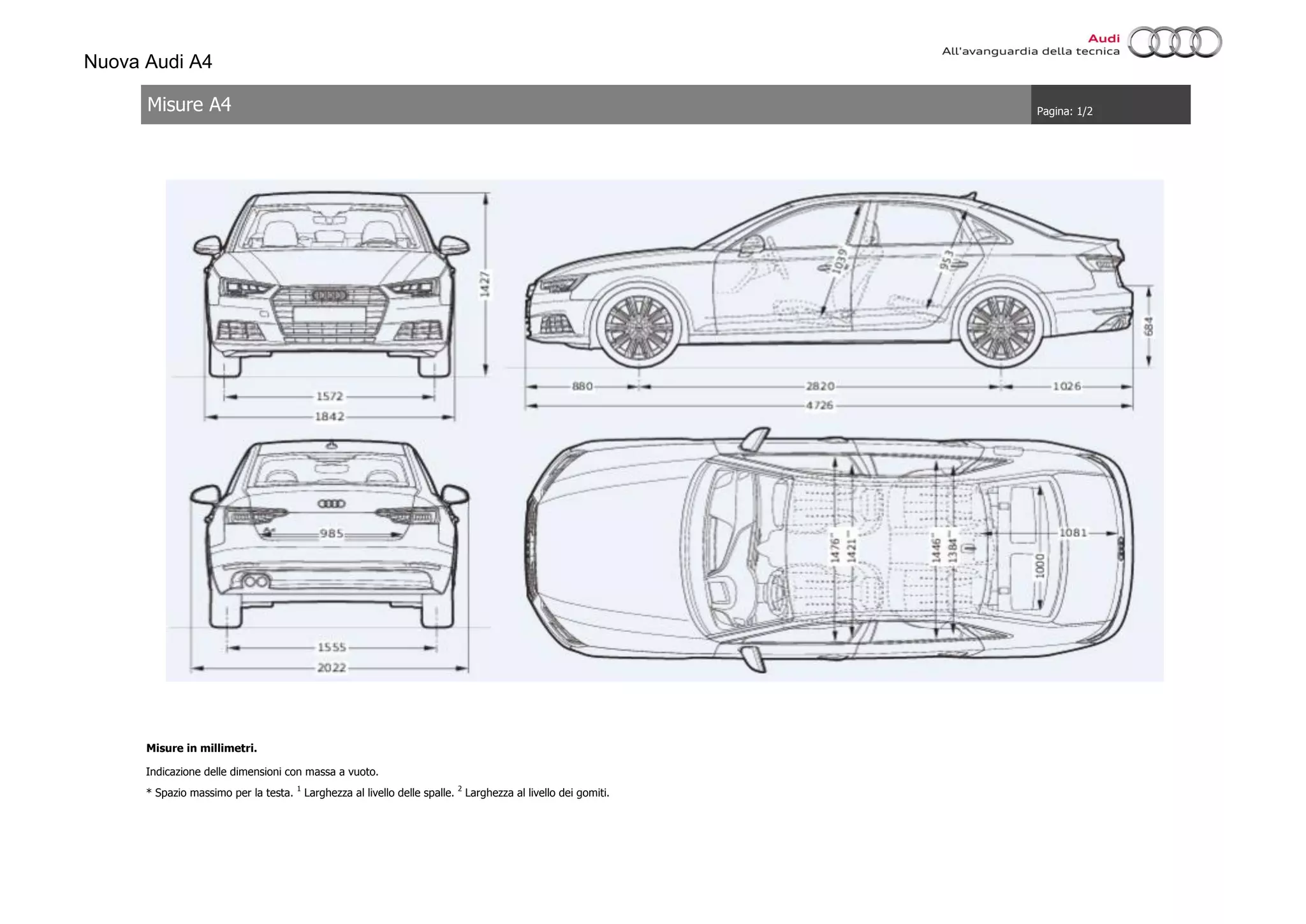 Scheda Tecnica Audi A4 2016 | PDF