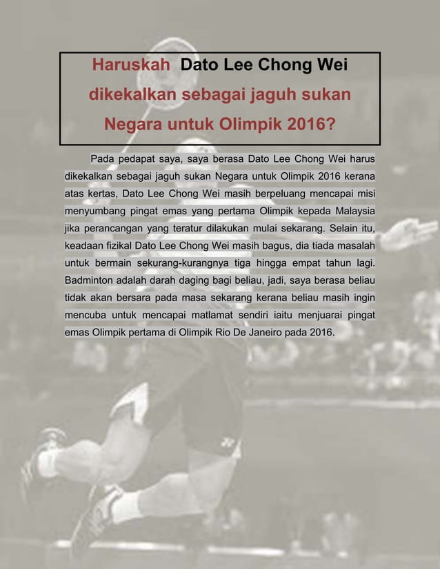 DATO LEE CHONG WEI | DOCX