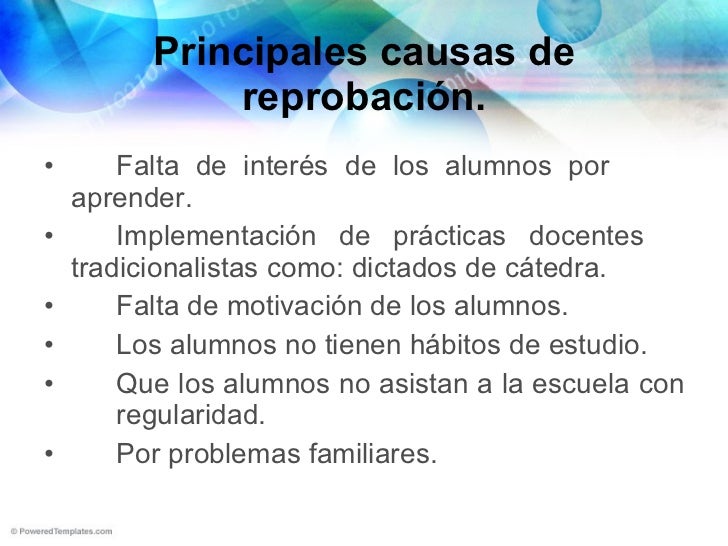 Datos de reprobación en le nivel básico y sus principales causas