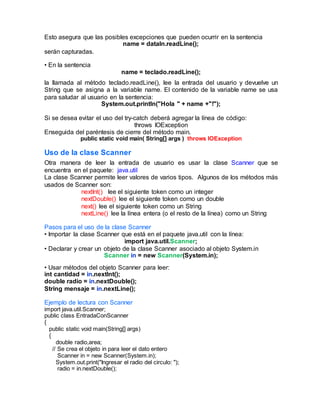 Datos de entrada_desde_el_teclado java | DOCX | Programming Languages ...