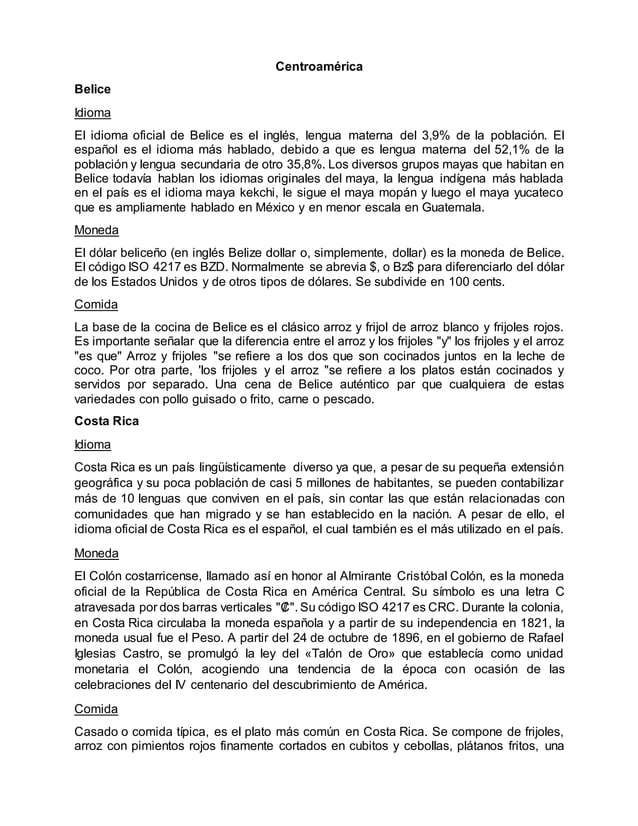 Datos de los paises de america | PDF