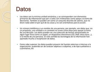 Datos, información y conocimiento | PPSX