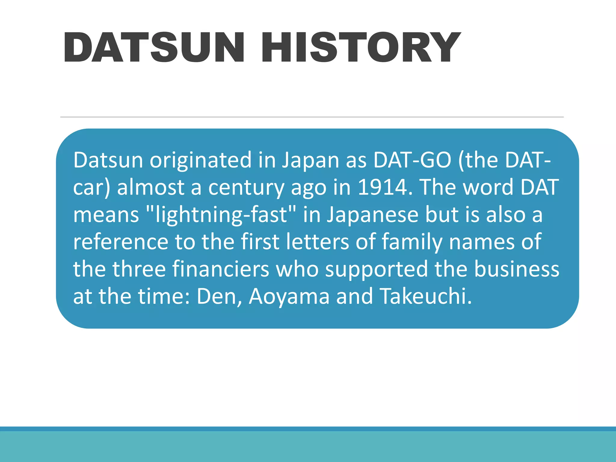OVERVIEW OF DATSUN | PPTX