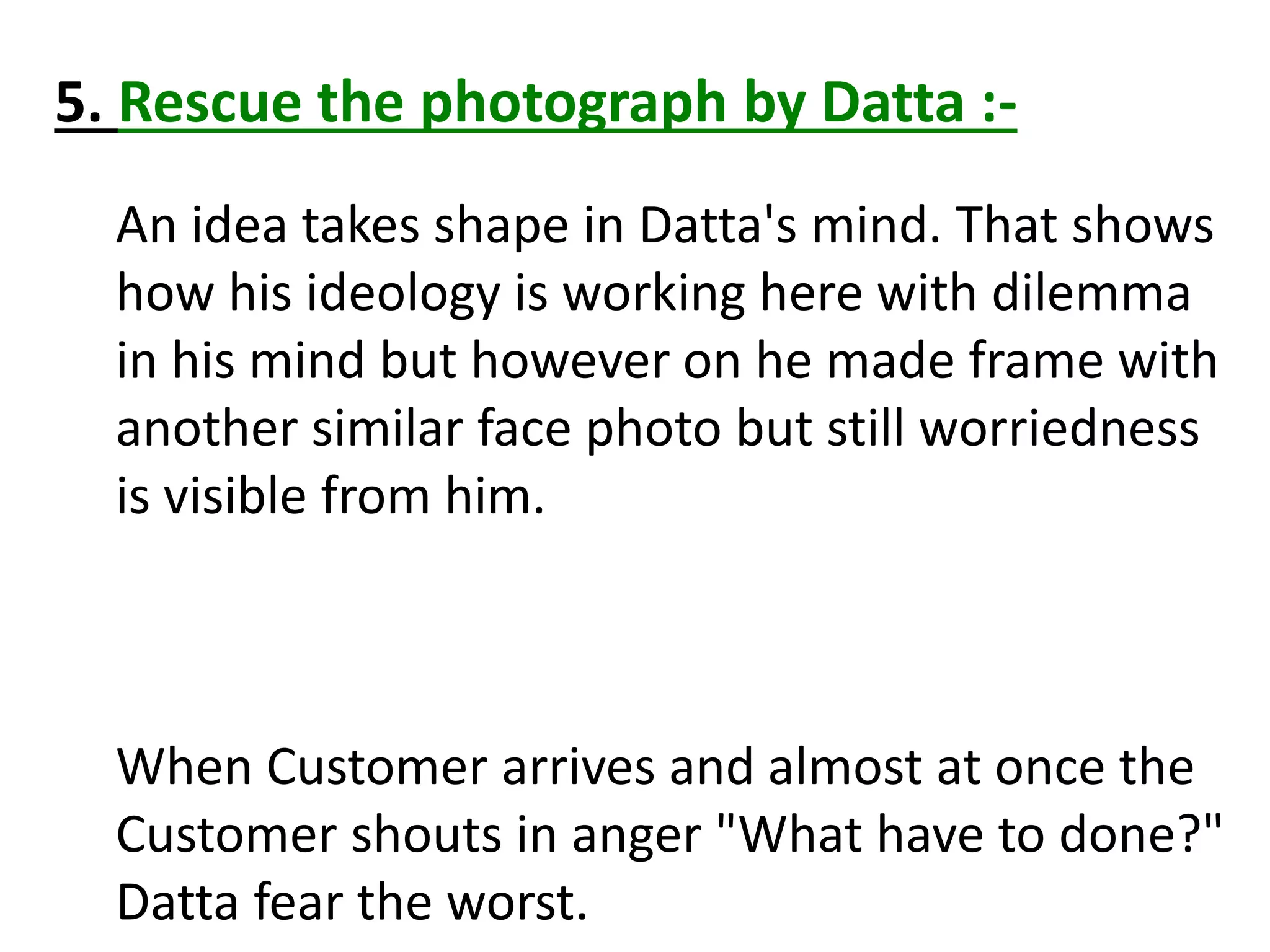 Character sketch of 'Datta' in "The Gold Frame" by R.K.Laxman. | PPTX