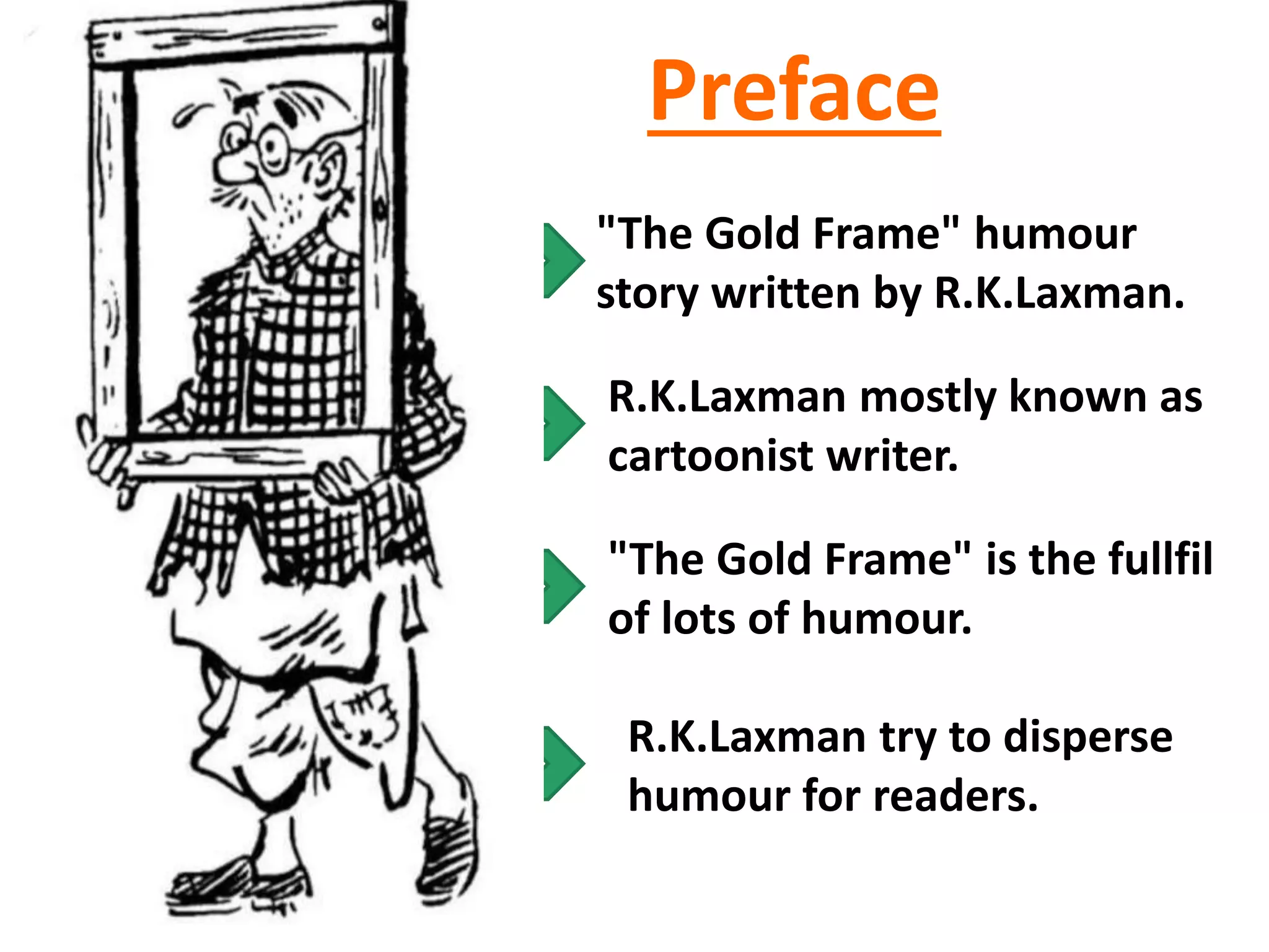 Character sketch of 'Datta' in "The Gold Frame" by R.K.Laxman. | PPTX