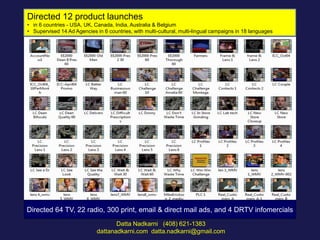 Datta Nadkarni portfolio 2014- Marketing Strategist for- Farmers, LensCrafters, VisionExpress ...