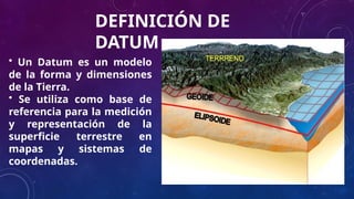 QUE ES EL DATUM EN GEODESIA CONCEPTOS BASICOS DEL DATUM | PPTX
