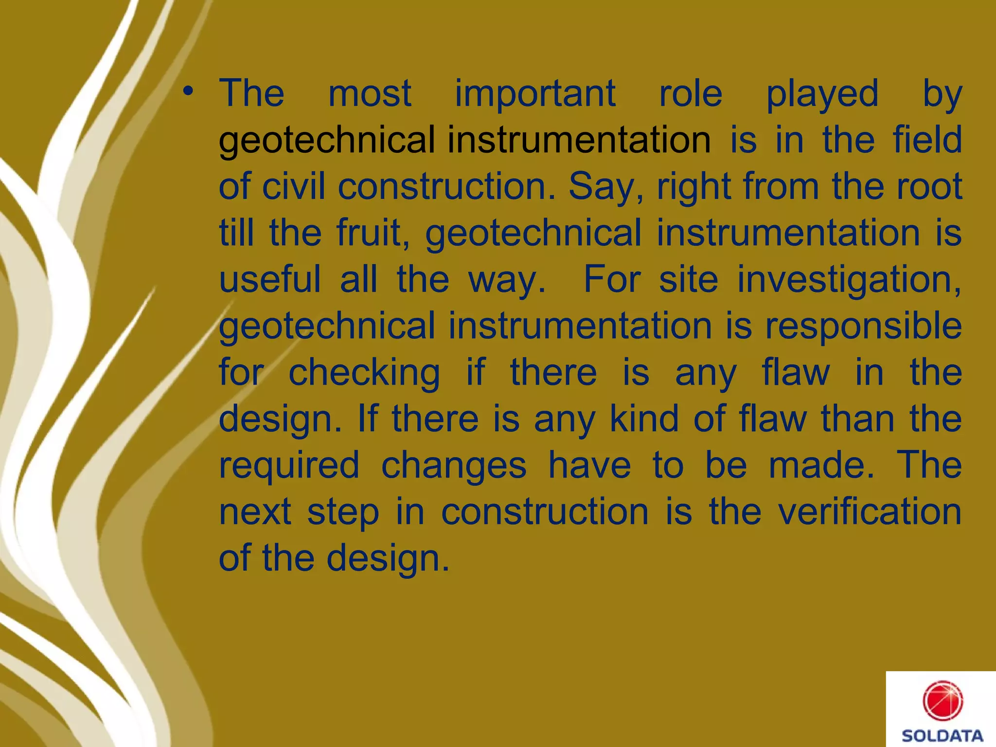 Datum monitoring and geotechnical instrumentation | PPT