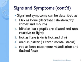 Datura /dharura/ hyoscine / scopolamine / anticholinergic / atropine ...