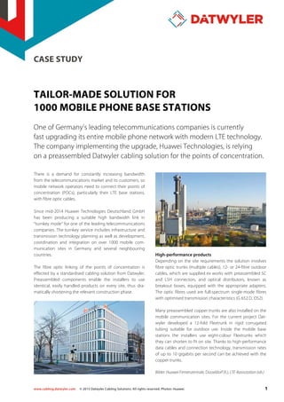 Datwyler case study huawei_lte_mobile_operator_tailor-made solution_info_techme | PDF