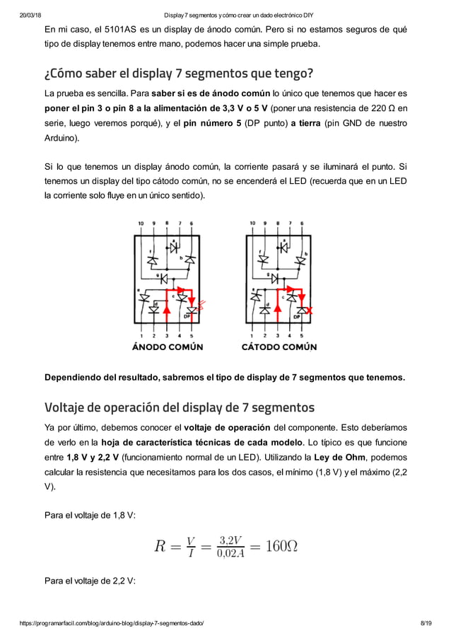 Arduino Display De 7 Segmentos Y Como Crear Un Dado Electrónico Pdf 4023