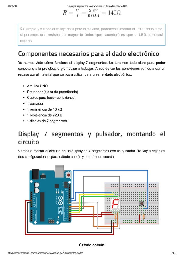 Arduino Display De 7 Segmentos Y Como Crear Un Dado Electrónico Pdf