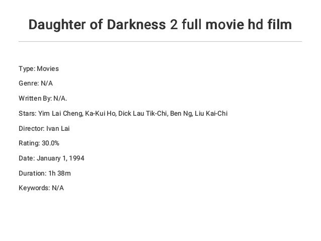 Daughter Of Darkness 2 Full Movie Hd Film