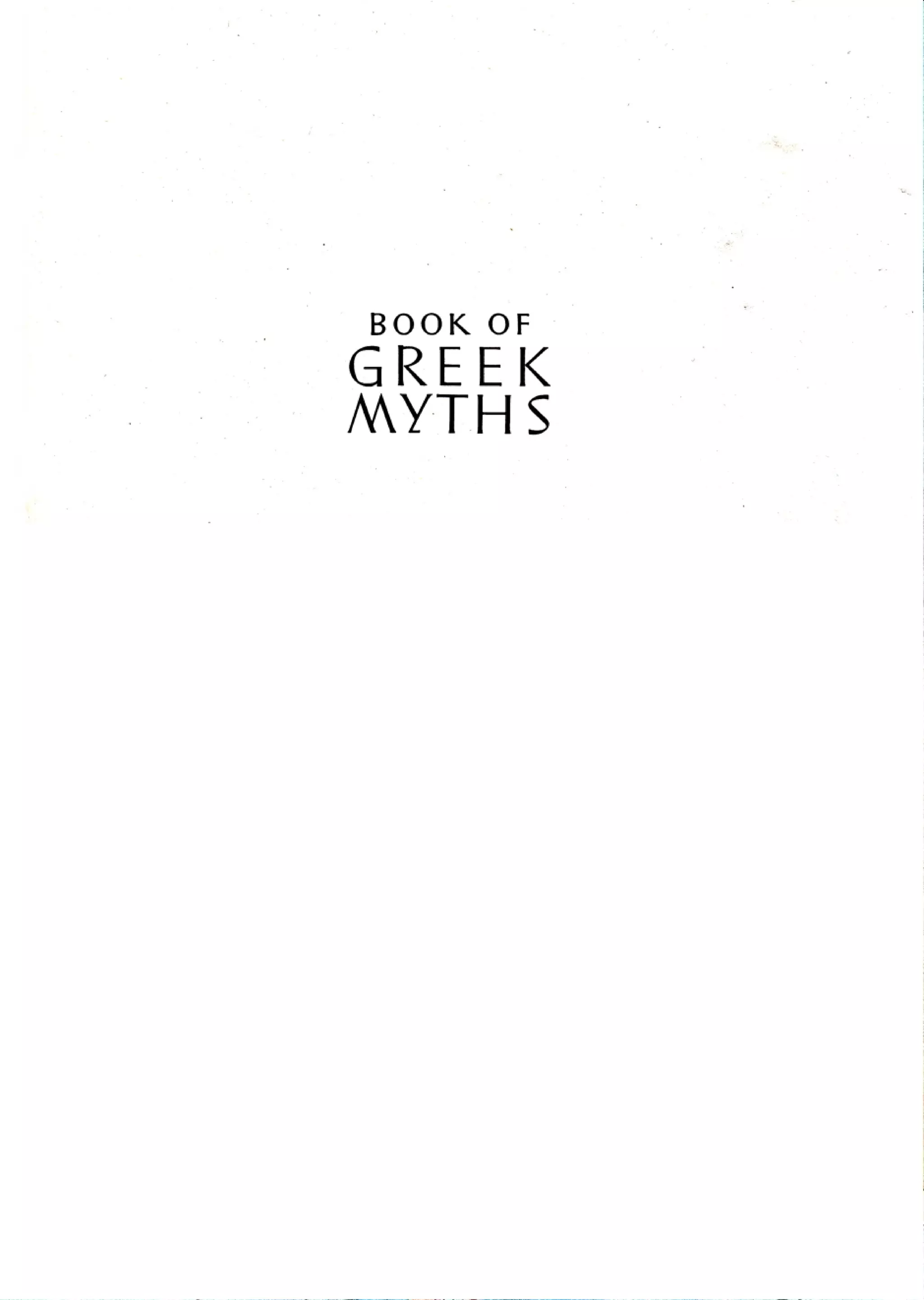 D'aulaires' Book of Greek Myths | PDF