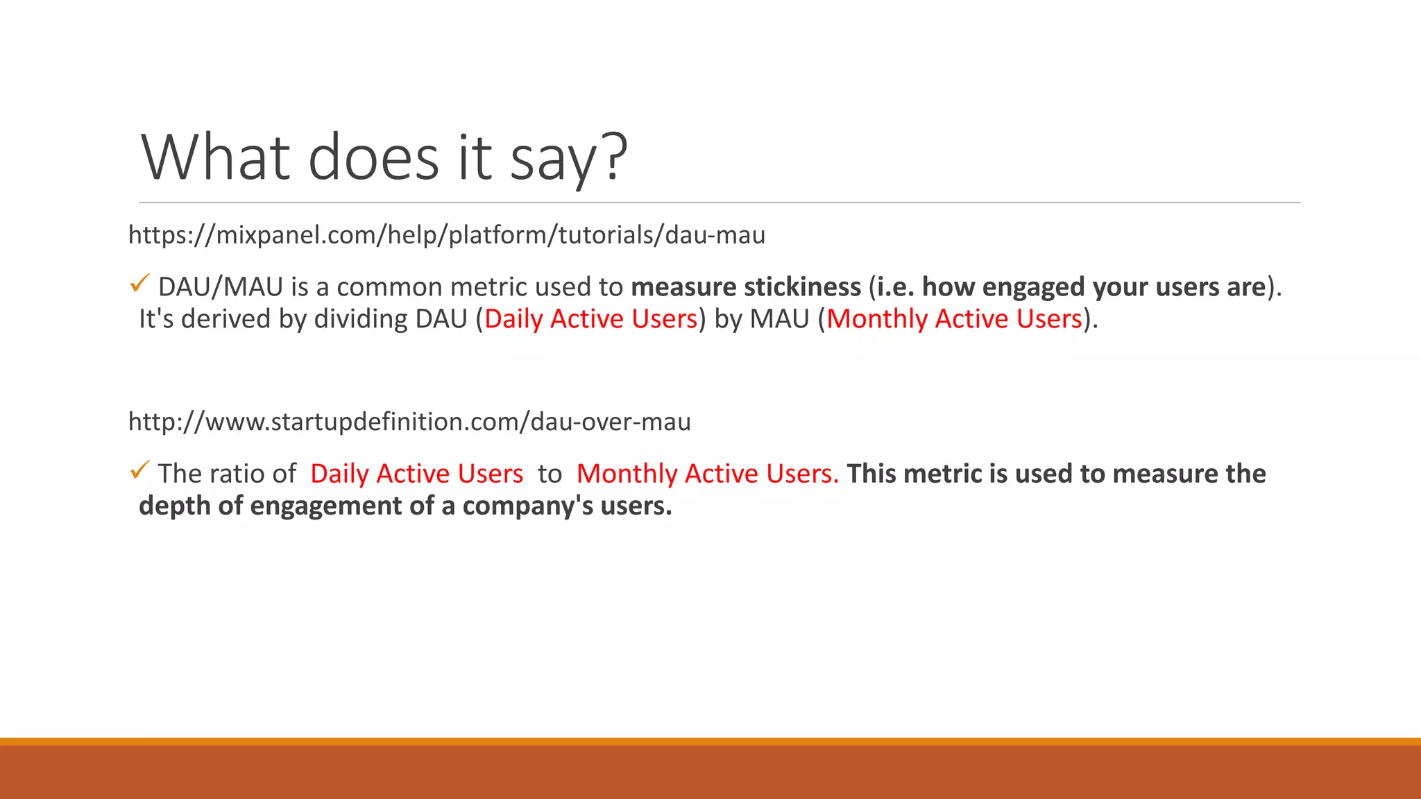 #Measure Engagement - DAU / MAU and AAD | PPTX