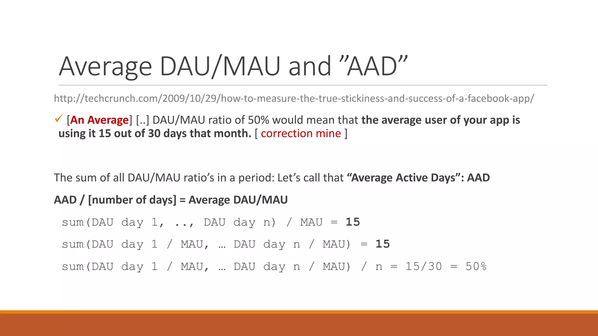 #Measure Engagement - DAU / MAU and AAD | PPTX